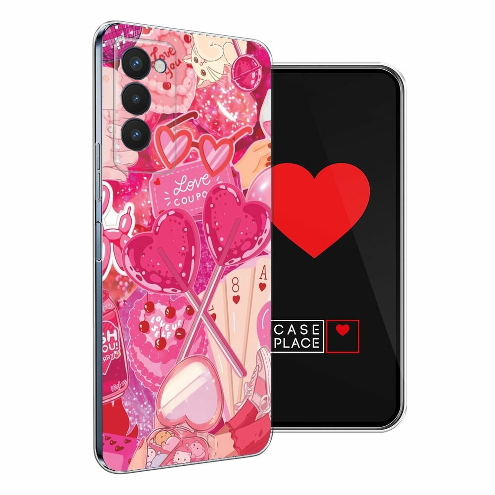 Чехол на Tecno Camon 18P / Техно Камон 18Р с принтом "Love coupon - 14 февраля" — фото 1