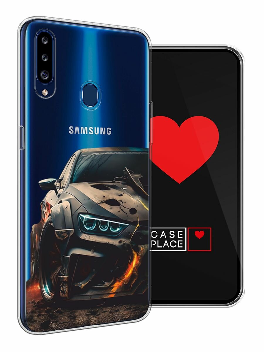 Чехол на Samsung Galaxy A20s / Самсунг Галакси A20s с принтом "На износ", прозрачный — фото 1
