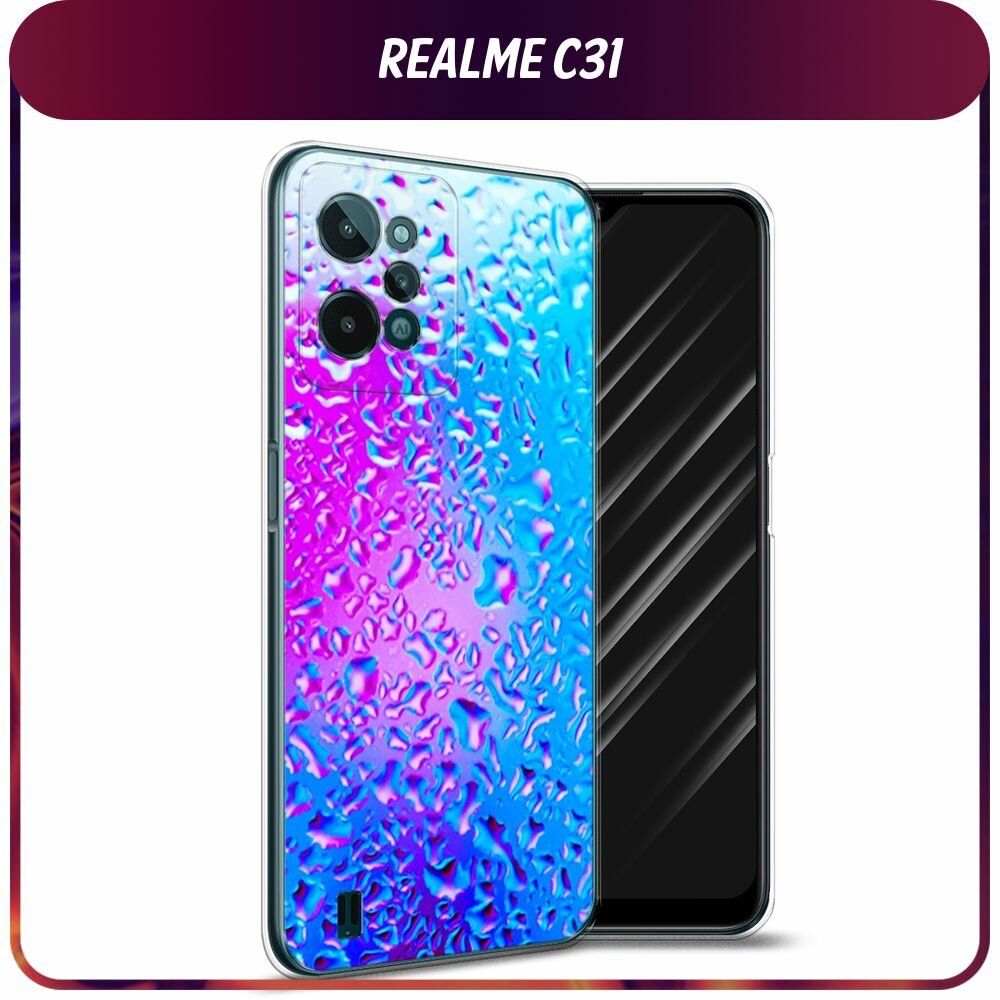 Чехол на Realme C31 / Реалми C31 с принтом "Капли на стекле"