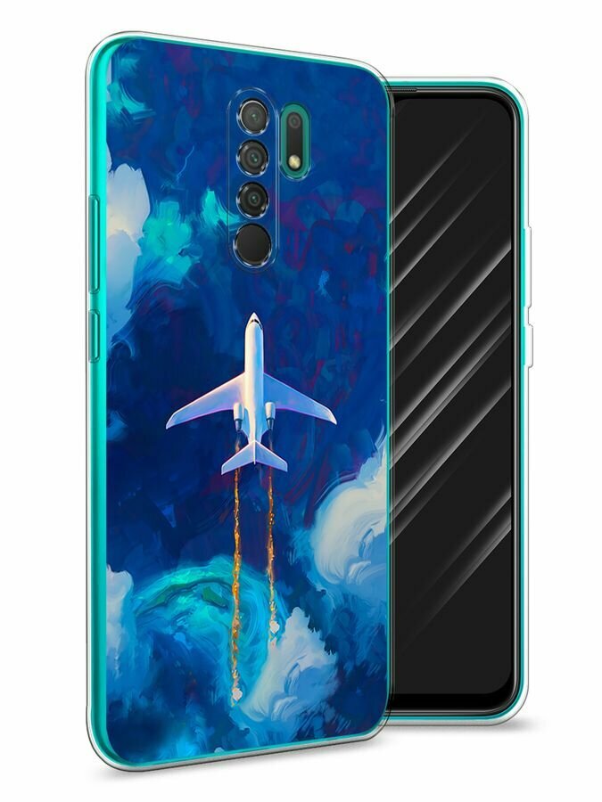 Чехол на Xiaomi Redmi 9 / Сяоми Редми 9 с принтом "Самолет картина"