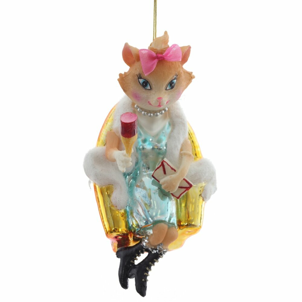 Елочная игрушка Кошка, 7х7х15 см KSM-824746