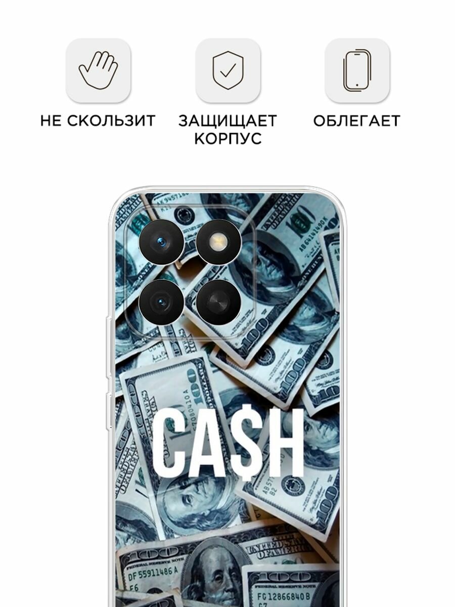 Силиконовый чехол на Honor X8c / Хонор X8c с принтом Cash — фото 1