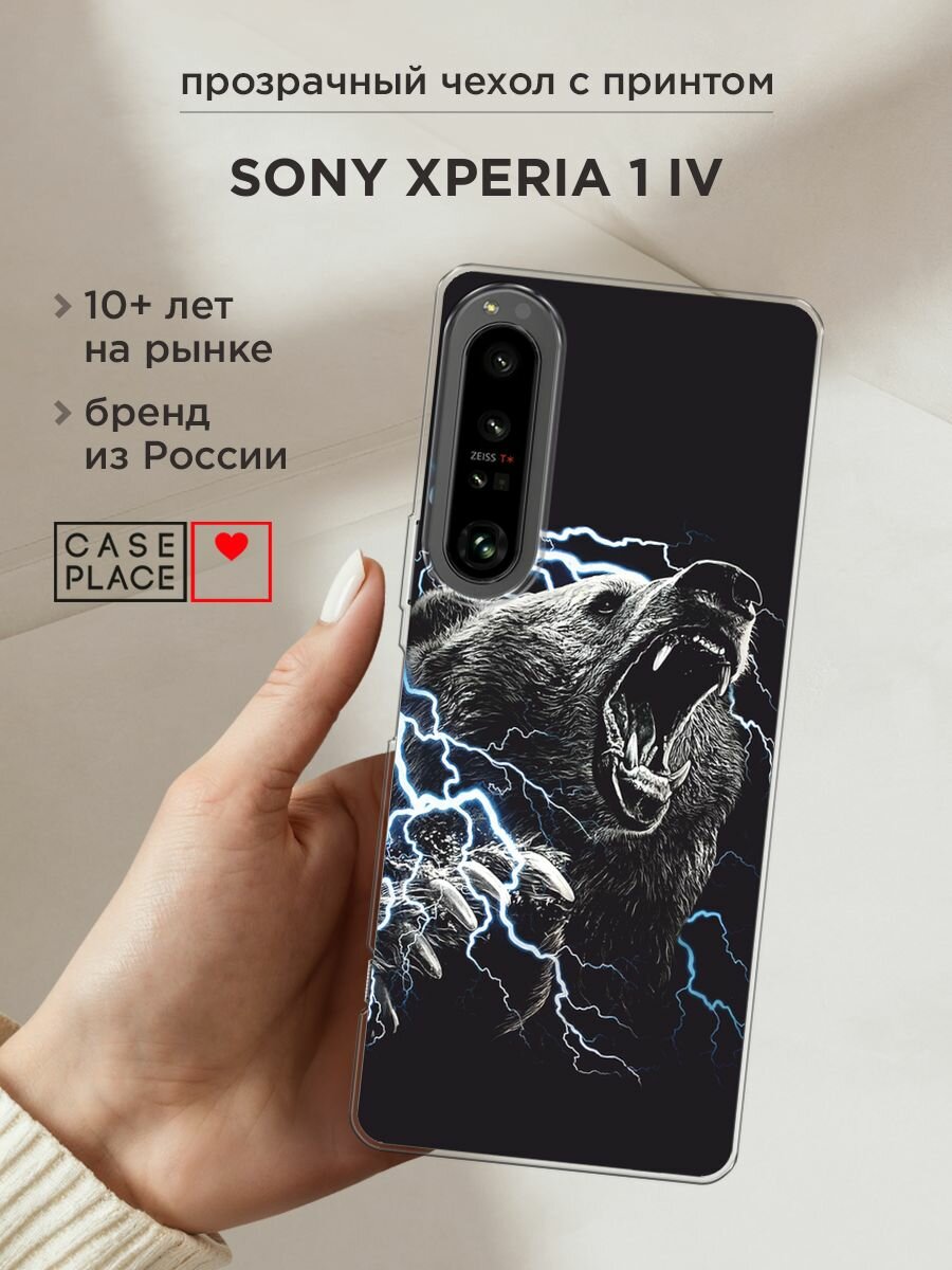 Чехол на Sony Xperia 1 IV / Сони Иксперия 1 IV с принтом "Гроза и медведь"