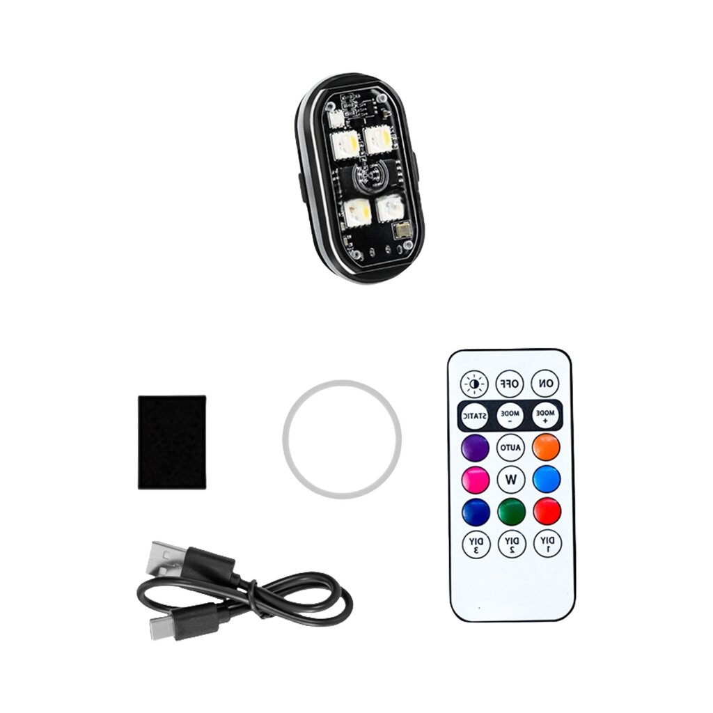 Беспроводные светодиодные мигалки с пультом, 8 цветов, USB зарядка, водонепроницаемые, комплект 1/2/4/6/8 шт.