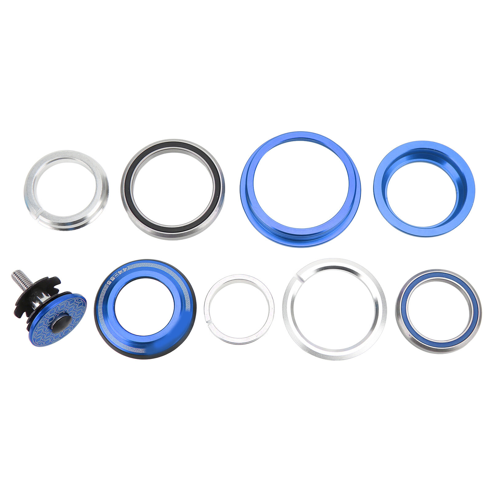 Рулевая колонка для горного велосипеда, алюминиевый сплав, подшипник, рулевая колонка для конусной прямой вилки, легкая, прочная, синяя