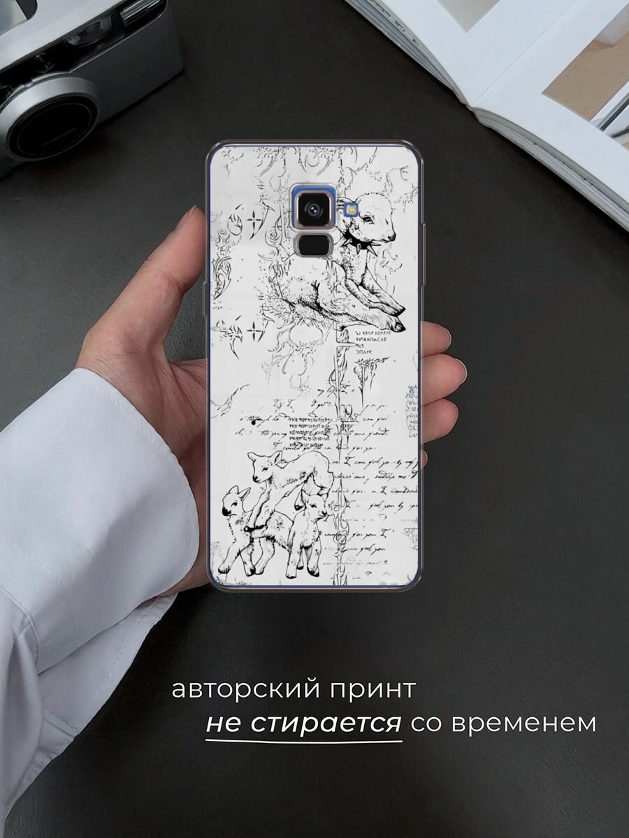 Чехол на Samsung Galaxy A8 2018 / Самсунг Галакси А8 2018 с принтом "Готический ягненок" — фото 1