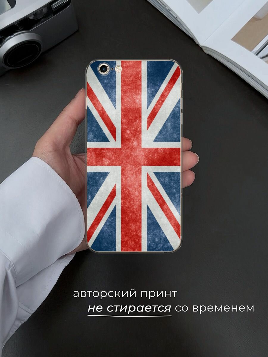 Чехол на Apple iPhone 6 Plus/6S Plus / Айфон 6 Плюс/Айфон 6С Плюс с принтом "Флаг Великобритании 1" — фото 1