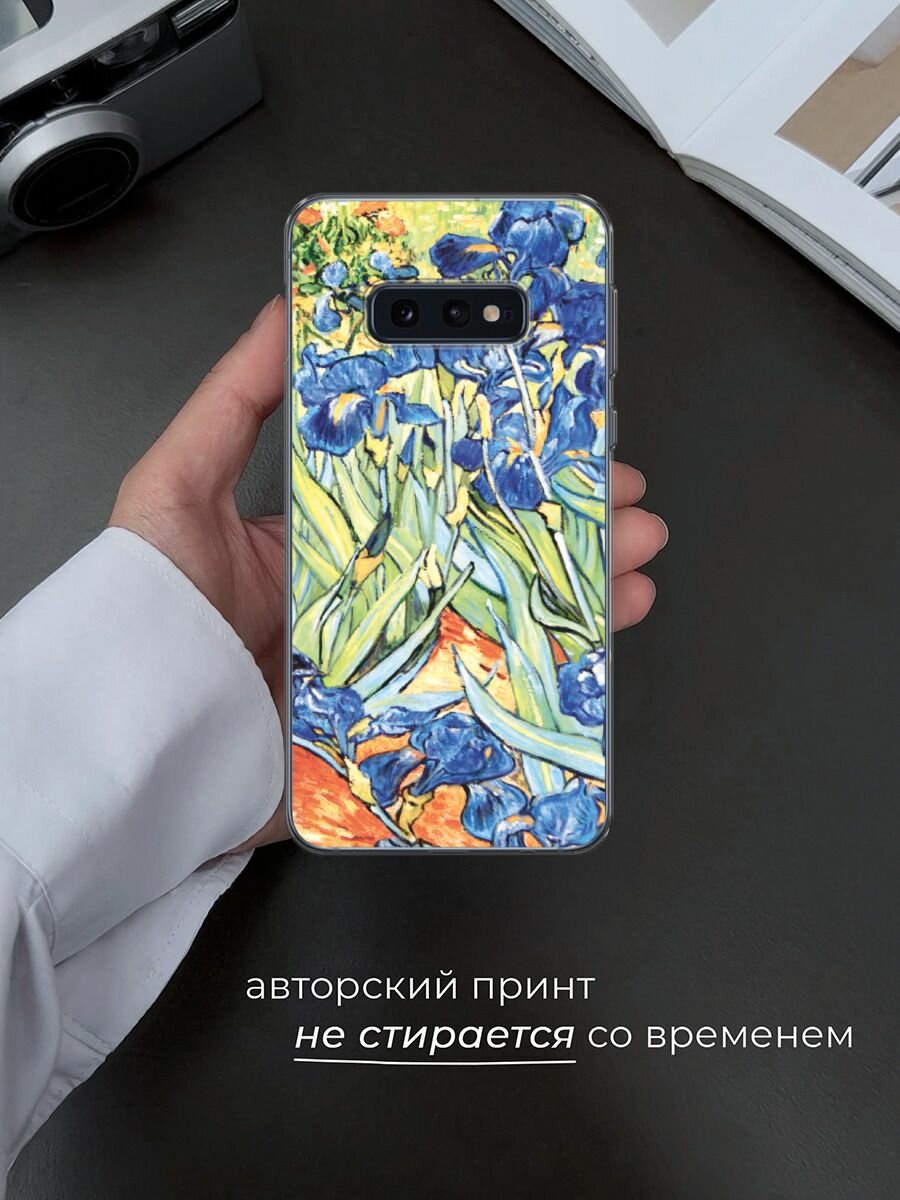 Чехол на Samsung Galaxy S10E / Самсунг Галакси S10E с принтом "Ирисы Ван Гог" — фото 1