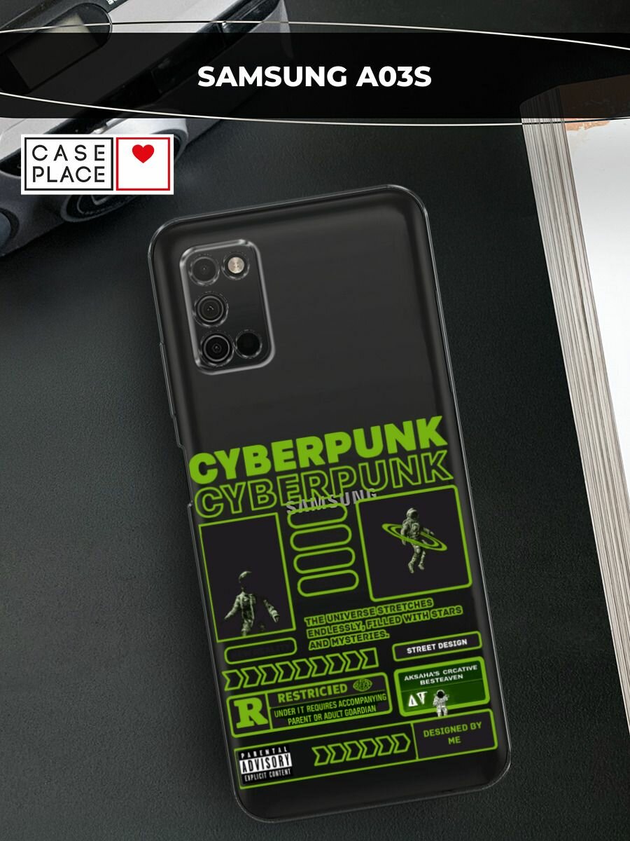 Чехол на Samsung Galaxy A03S / Самсунг Галакси A03S с принтом "Cyberpunk", прозрачный