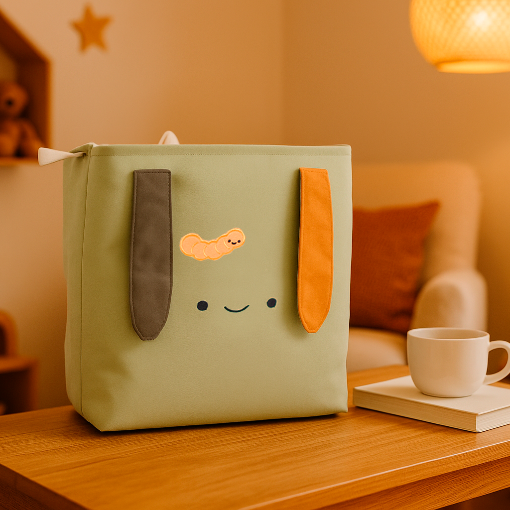 Корзина-органайзер для порядка и хранения вещей игрушек белья одежды в детскую зеленый цвет 40*35*46 складная большая