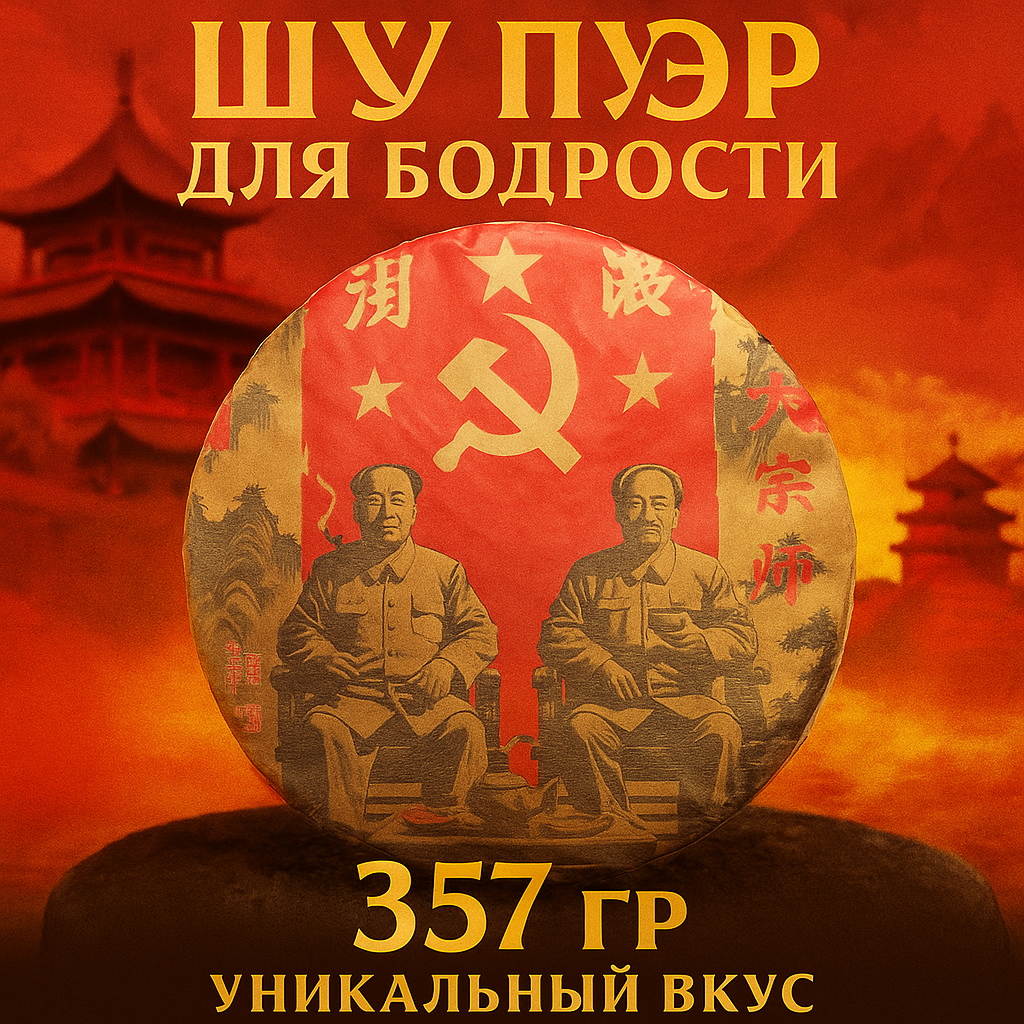 Шу пуэр Да Чжун Сы 357 г китайский прессованный чай, бодрящий и тонизирующий блин пуэра
