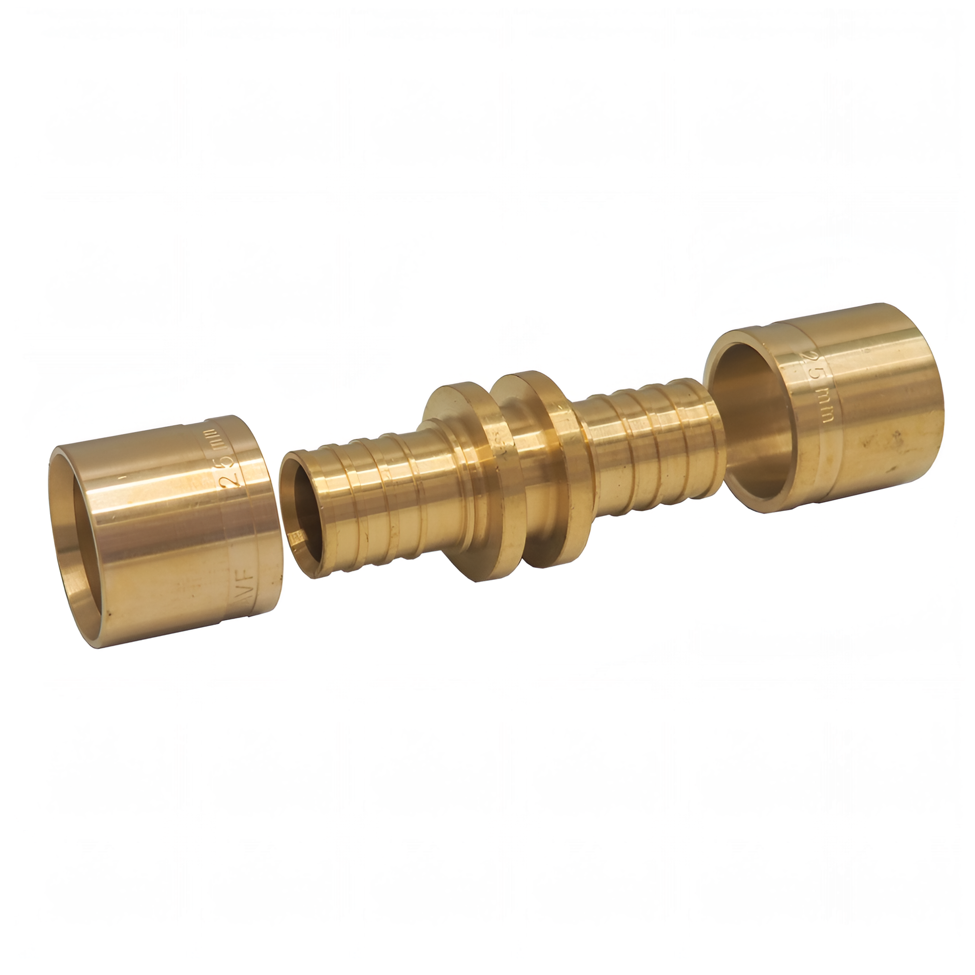 Комплект монтажный муфта аксиальная 25 мм + 2 гильзы. Комплект из 3 элементов.