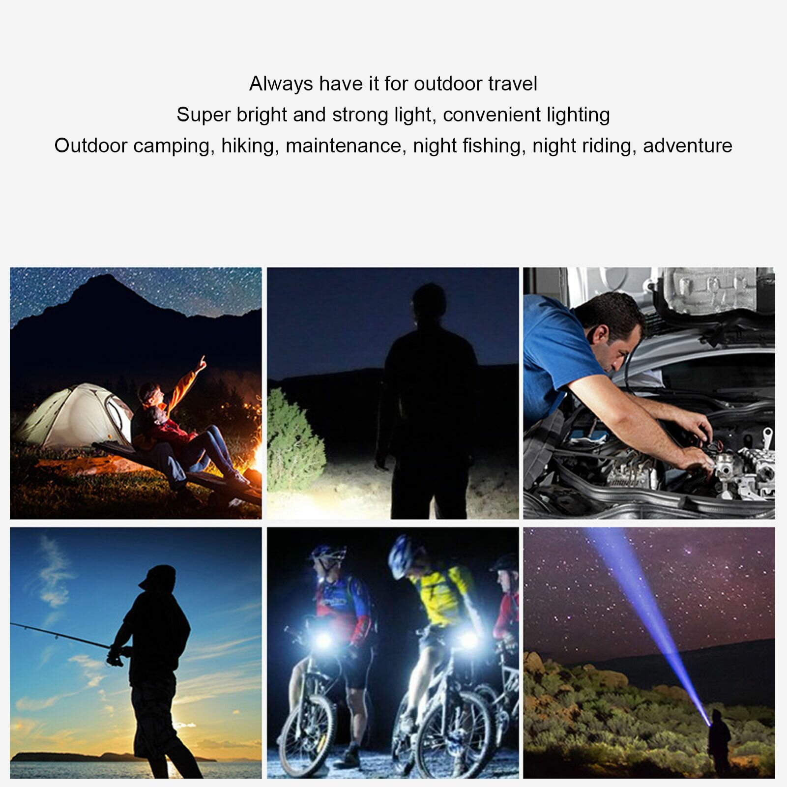 Фонарик 5000LM из алюминиевого сплава P50, сильный свет, телескопический зум, водонепроницаемый аварийный фонарик для кемпинга на открытом воздухе