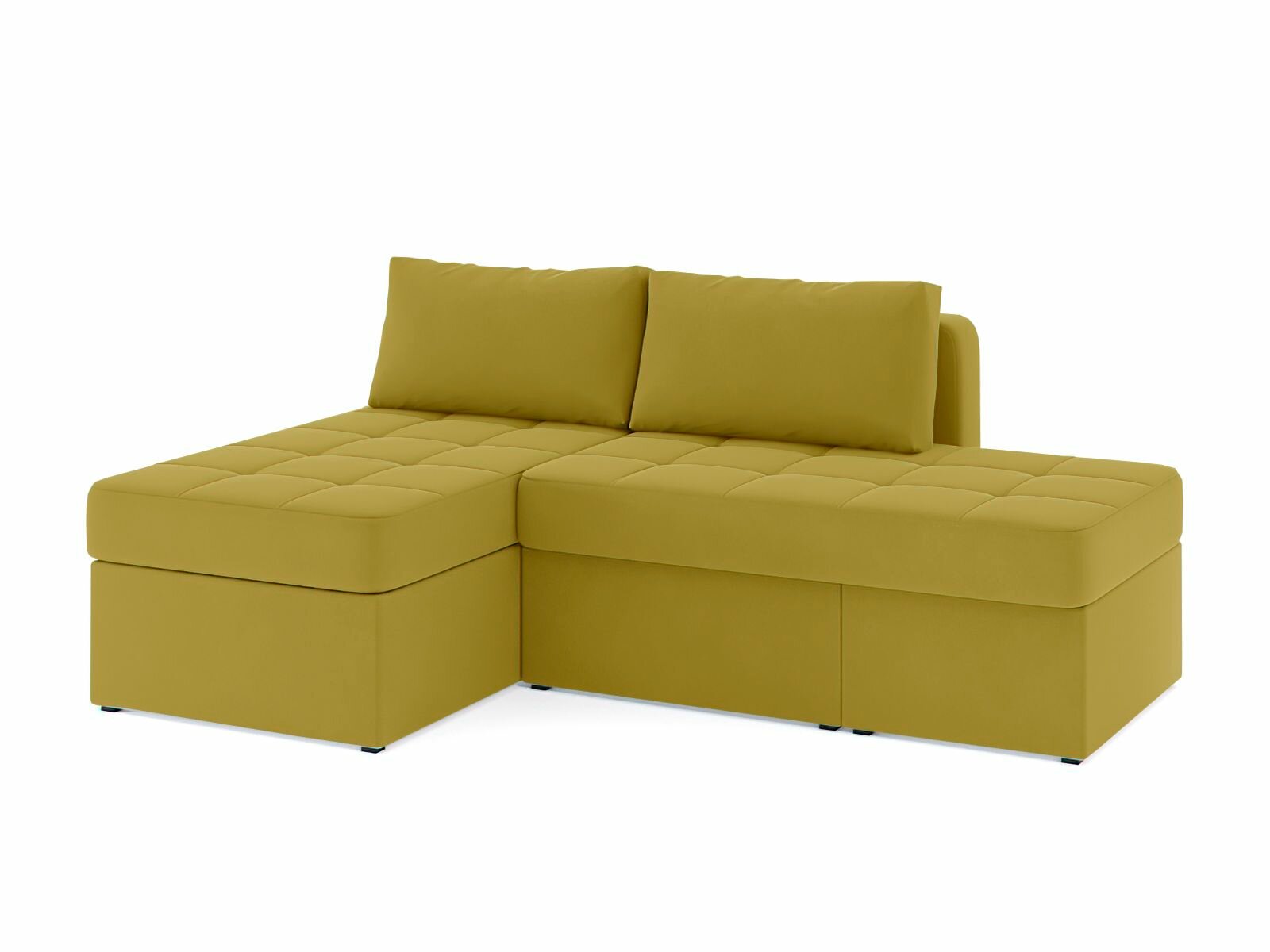 Угловой диван Оливер, еврокнижка-трансформер, угол универсальный, велюр Зара Yellow 44