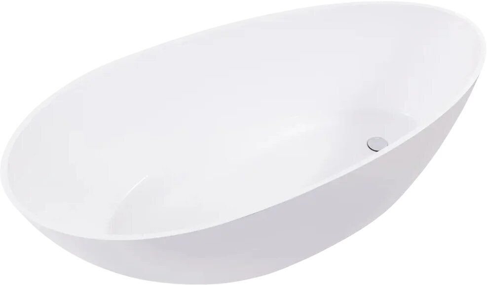 Ванна из искусственного камня Aqua de Marco Calipso 1165WCAL 165x81, отдельностоящая, овальная, белая, глянцевая