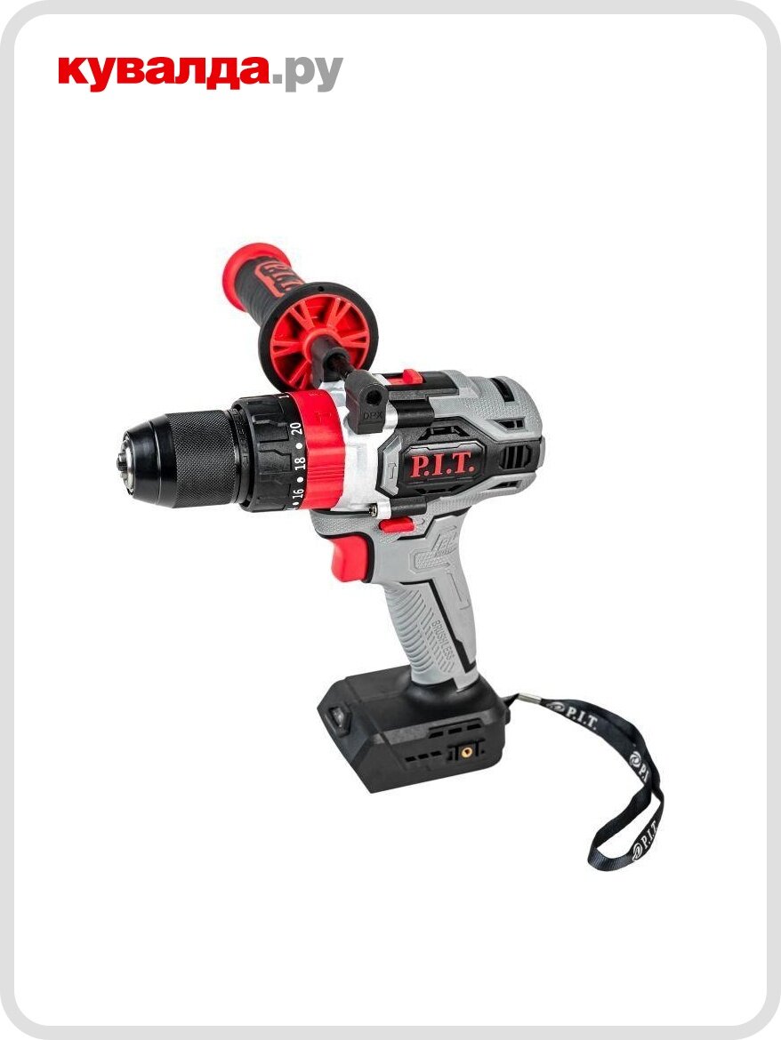 Дрель-шуруповерт аккумуляторная P.I.T. PSB20H-13B ударная бесщеточная solo без АКБ и ЗУ