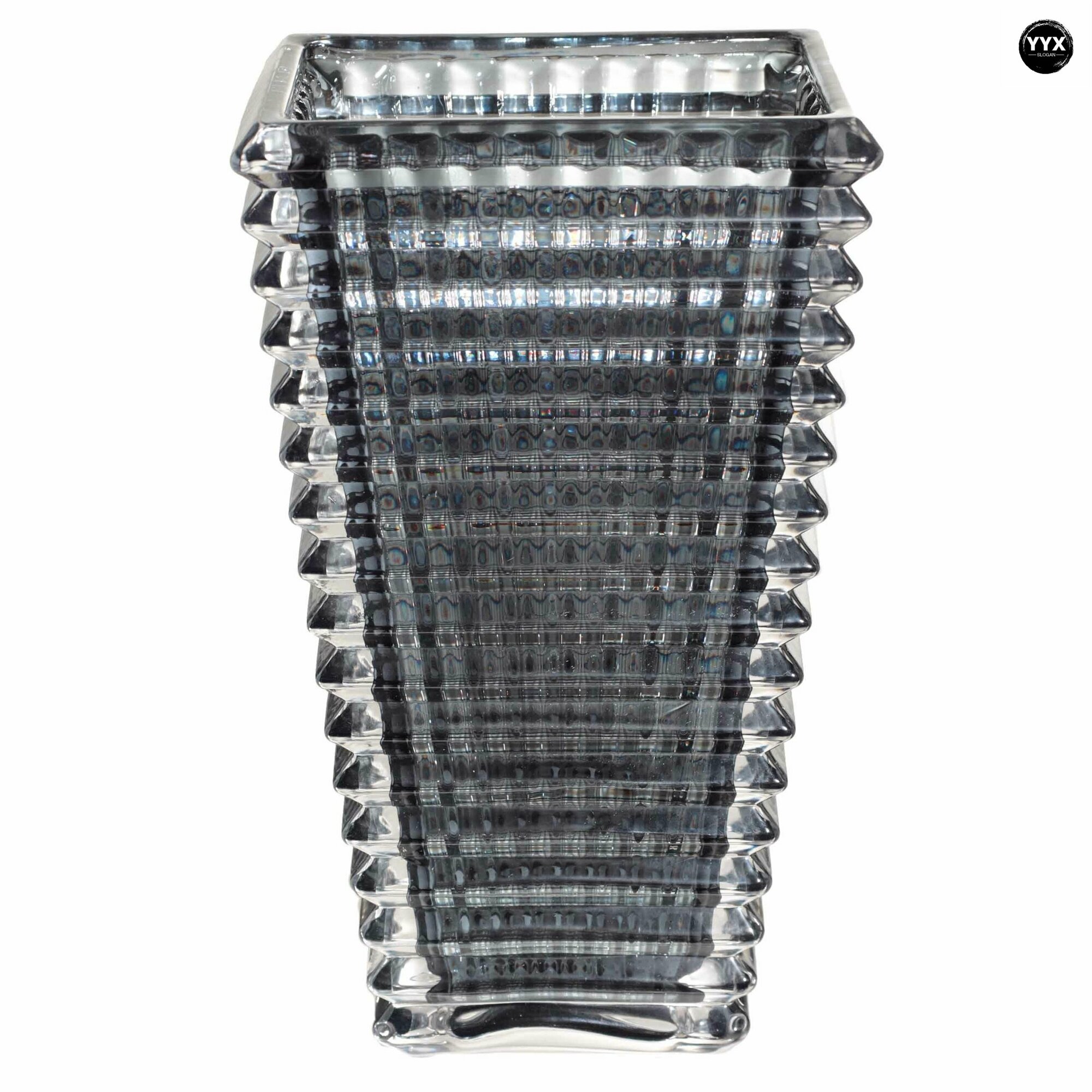 (W)Ваза для цветов 28 см, Kuchenland, стекло с цветным напылением, серая, Mosaic color