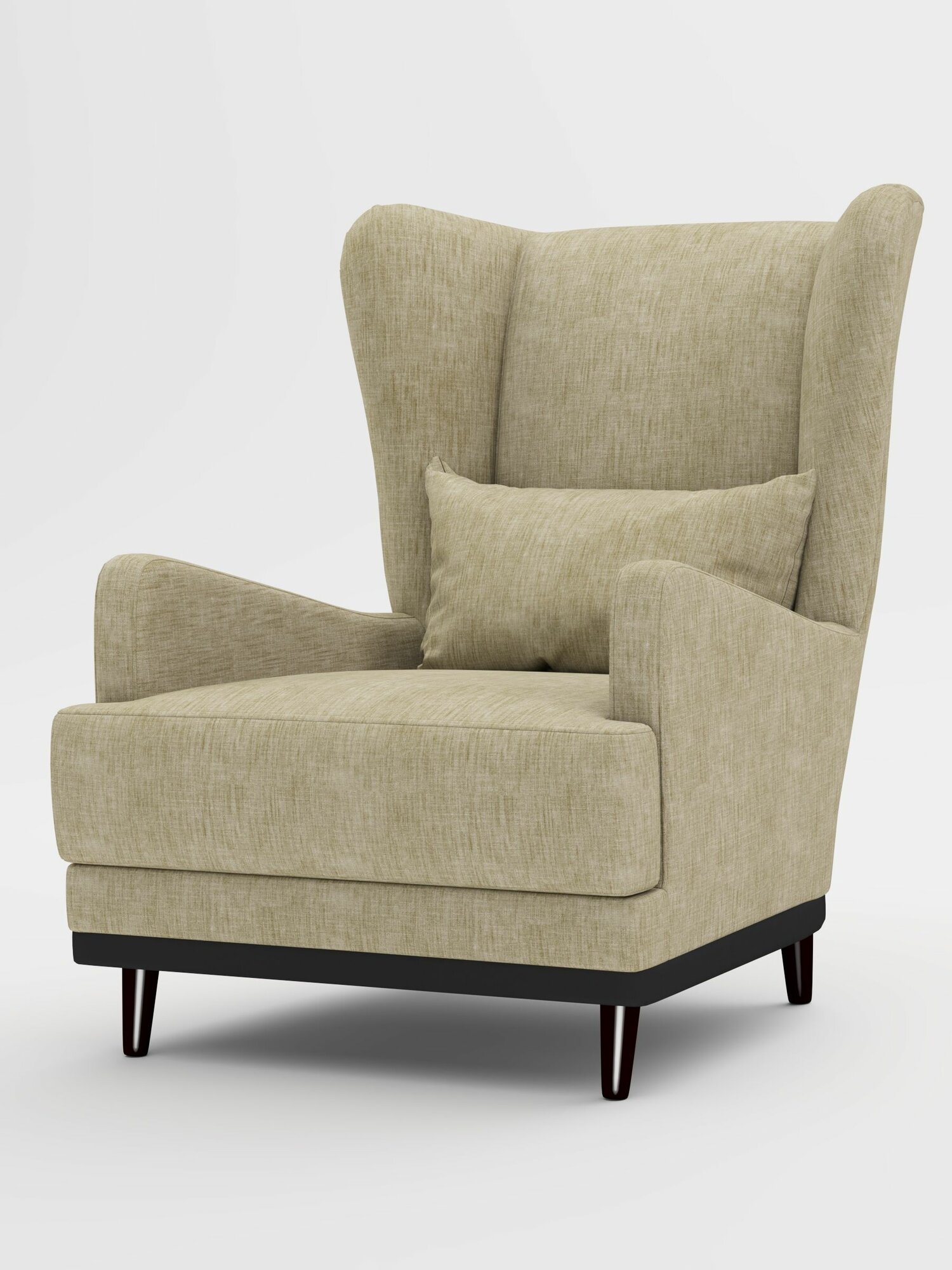 Кресло мягкое для дома, отдыха в гостиной Марсель от W&B, рогожка, цвет: темно-бежевый