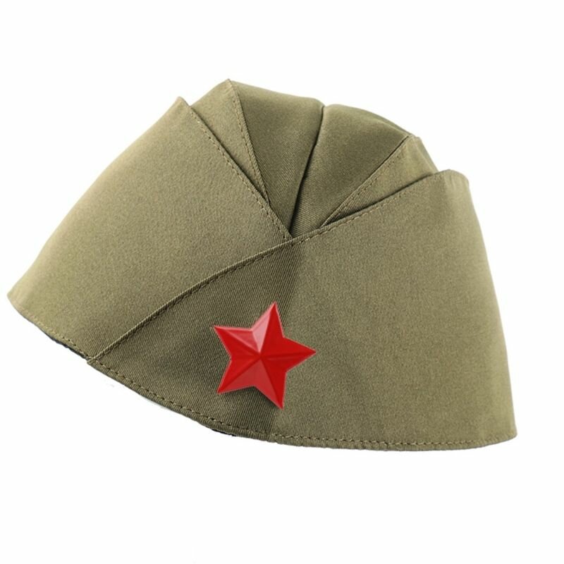 Русская фуражка-армейский зеленый + красная пятизвездка