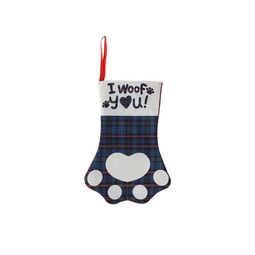 Новый рождественский чулок с креативными принтами в виде отпечатков лап домашних собак и кошек, украшение для дома, елки и камина, 26x36 см
