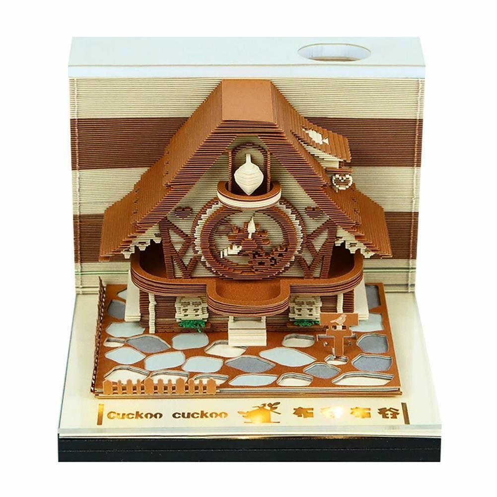 3D календарь-конструктор на 2026 год, бумажный календарь скульптура с деревянной подставкой