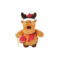 Игрушка мягкая для собак Новогодний олень с пищалкой, 20 см, MPets 10649299