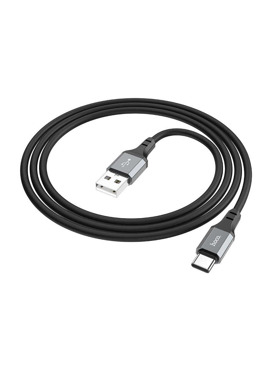 Кабель HOCO X86 Type-C USB, силиконовый, круглый, для зарядки, черный, 1 м