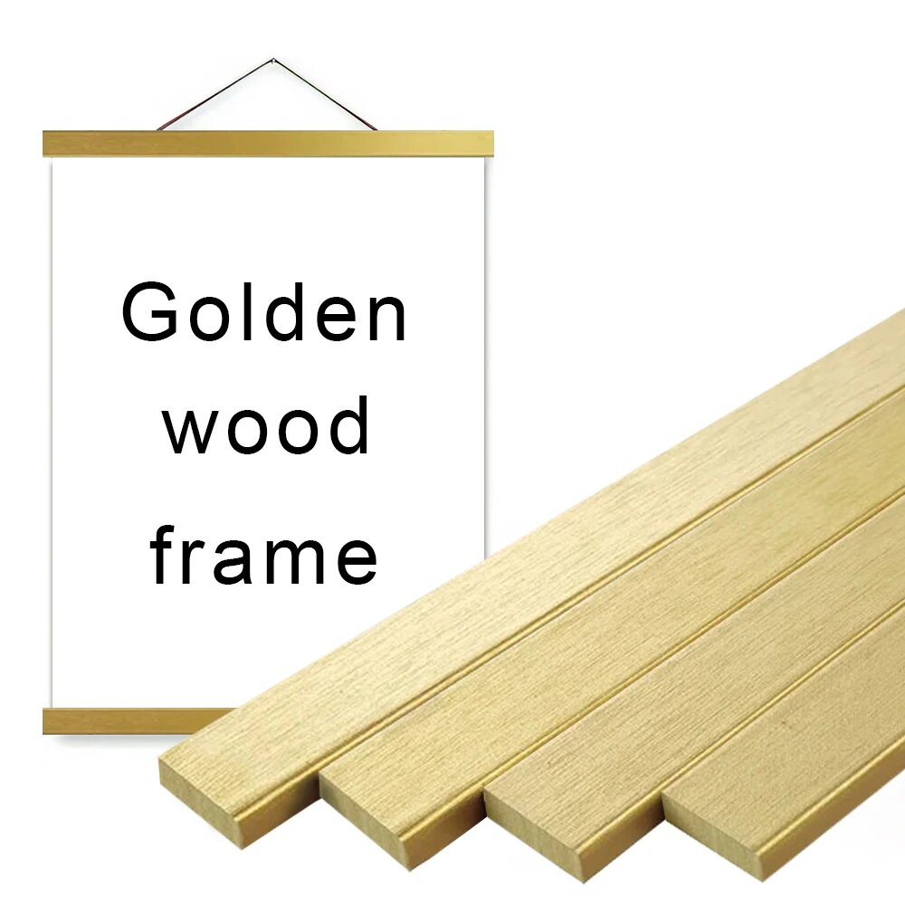 Деревянные магнитные рамки для постеров 30/40/50 см 50cm, CXK-Gold Wood