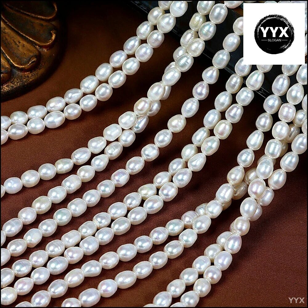 6 мм 3A натуральный пресноводный белый жемчуг рис тонкая свободная бусина высокого качества женский подарок ювелирные изделия DIY ожерелье браслет аксессуары, белый, 6MM