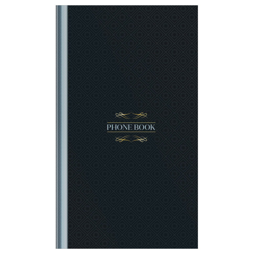 Телефонная книга А5, 80л, 7БЦ, OfficeSpace "Моноколор. Dark", выборочный УФ-лак, с высечкой, 362360