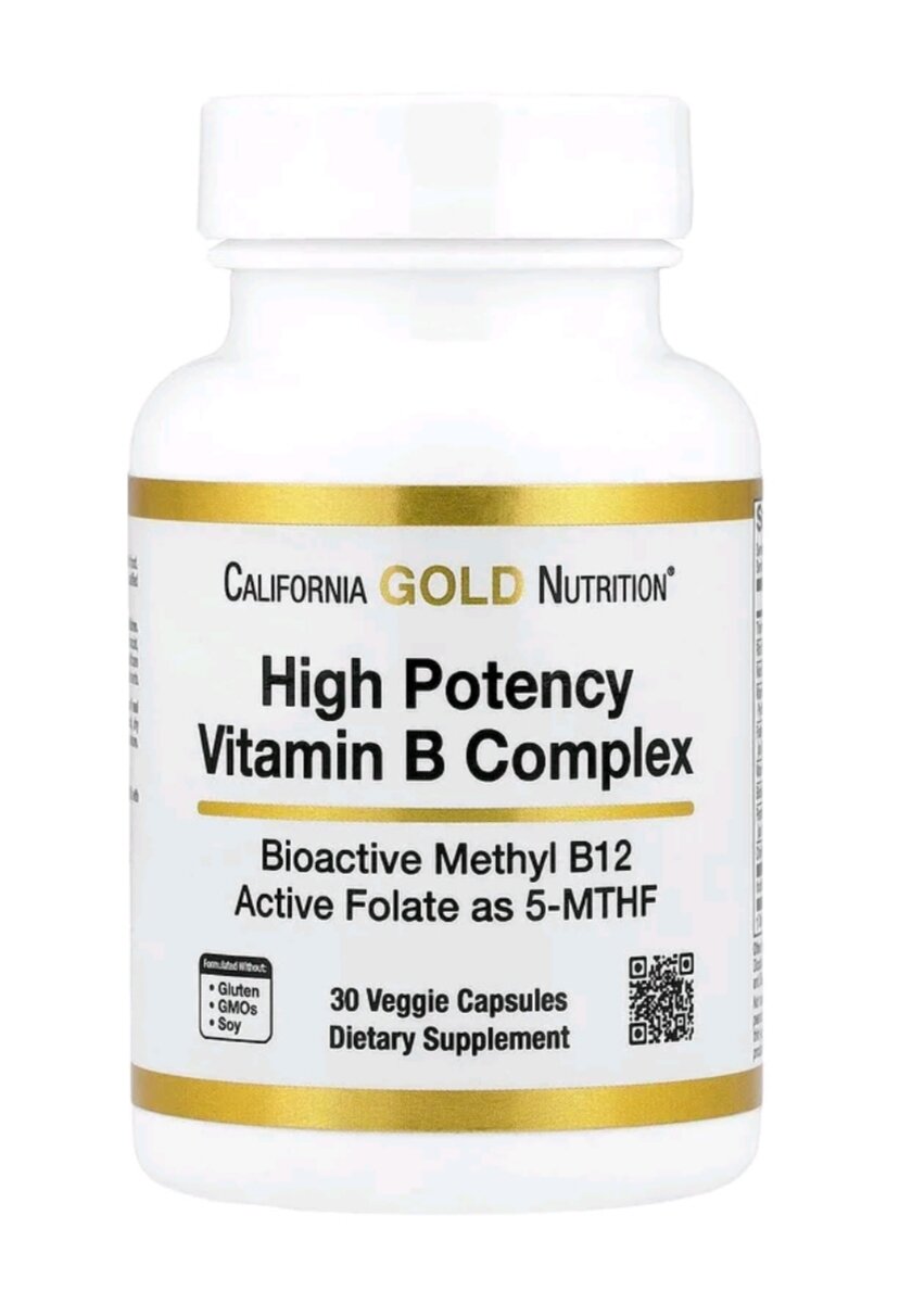 Б комплекс биоактивный, высокоэффективный, California gold nutrition, 30 капсул