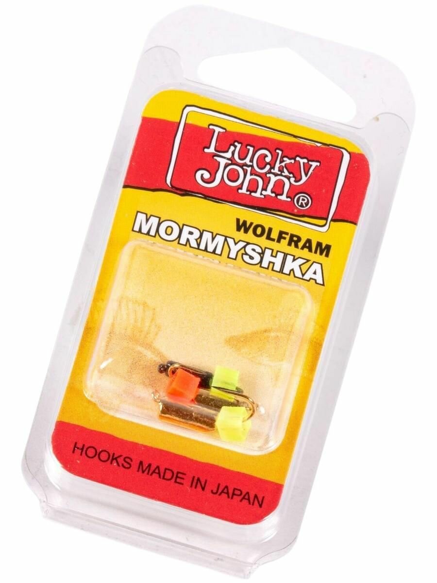 Мормышки вольфрамовые Lucky John с петелькой 3 шт. , набор № 20 столбик безнасадочный с флуоресцентным кубиком