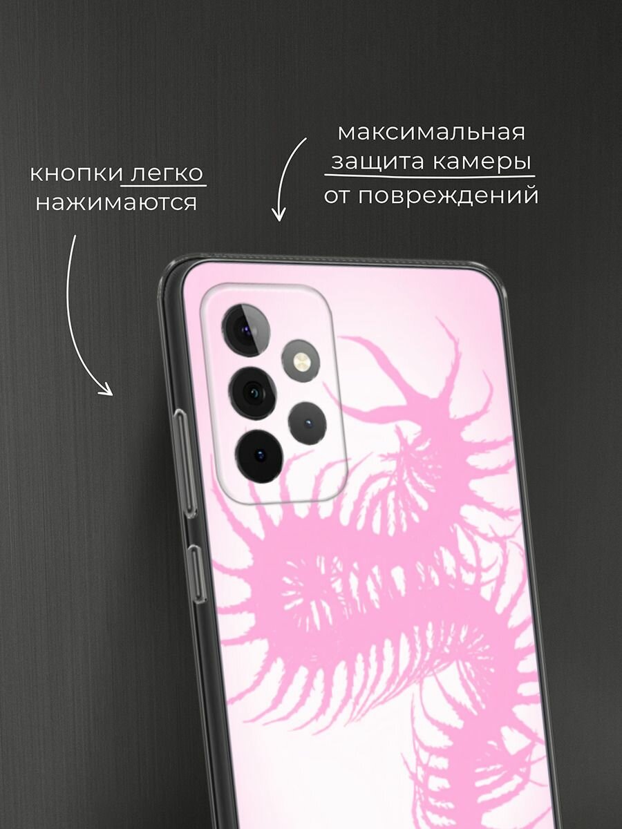 Чехол на Samsung Galaxy A72 / Самсунг Галакси А72 с принтом Розовая многоножка — фото 1