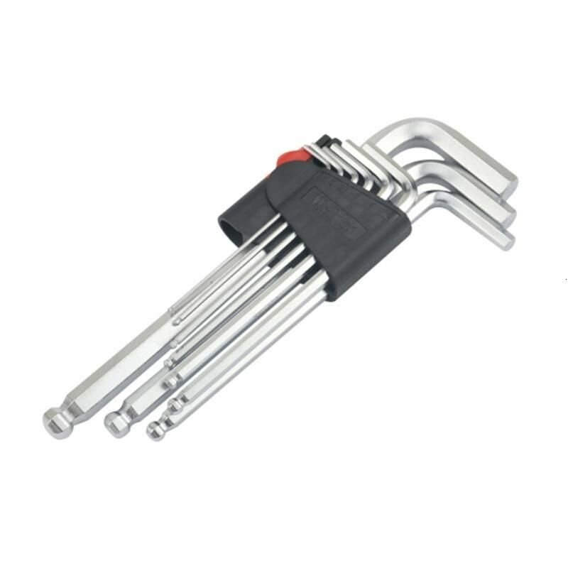 1 набор из 9 штук, матовый шестигранный ключ, шестигранных ключей средней длины и с длинным шариковым концом-короткий