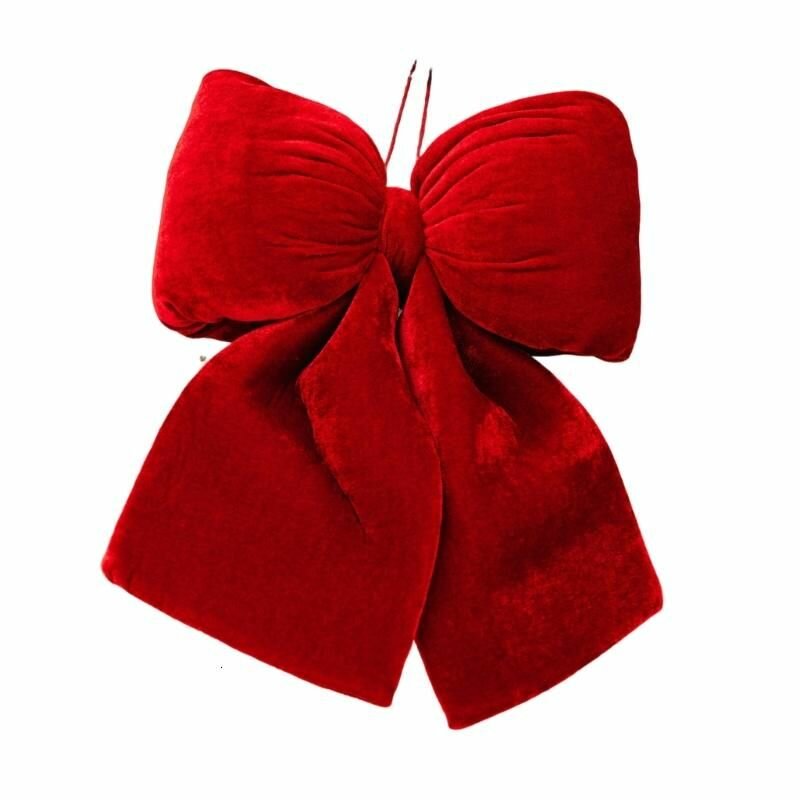 Рождественские украшения, высококачественный бархатный галстук-бабочка-бордовый-большой