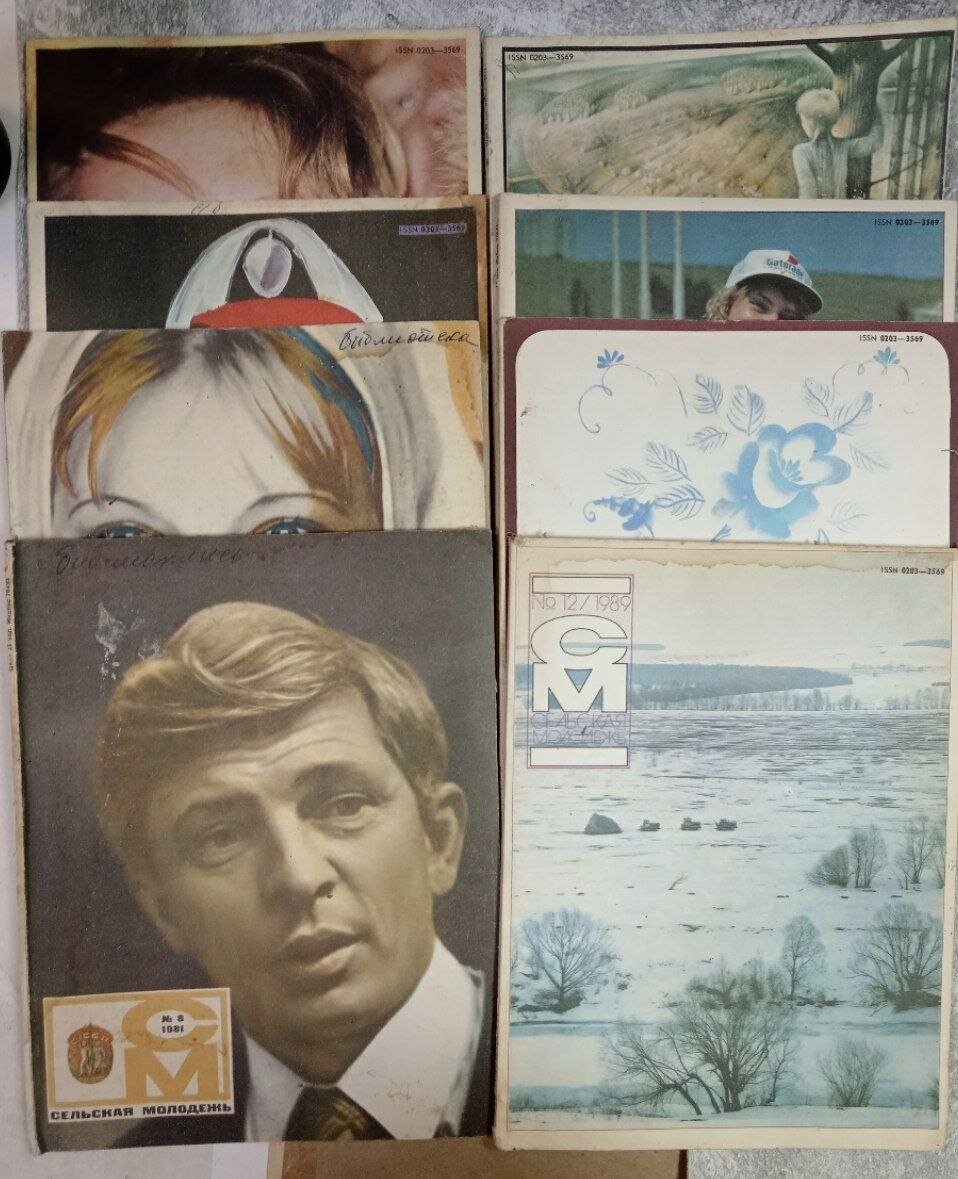 Журнал "Сельская молодежь" №8, 10 за 1981, №9-11 за 1988, №10-12 за 1989 год (комплект из 8 секонд-хенд журналов)