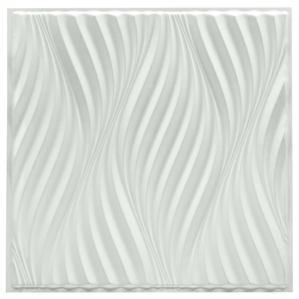 Панель ПВХ 595х595х10 мм eclectica офсет Grace белая волна 0,35 кв. м