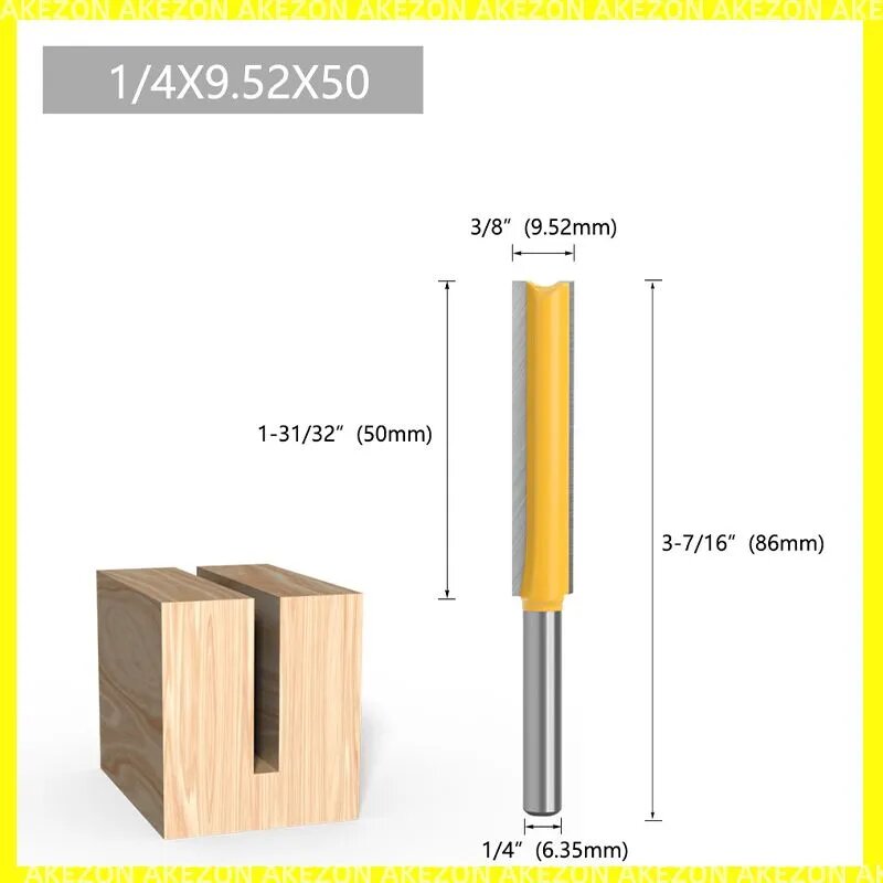 Фреза по дереву пазовая прямая лезвием Очень длинный стиль, хвостовик 6 35 мм DxH 9 52х50 мм1 шт,1 шт