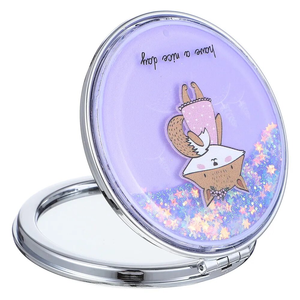 Круглое зеркало в форме LED, маленькое эстетичное украшение для комнаты, декоративное карманное зеркало с двойной поверхностью