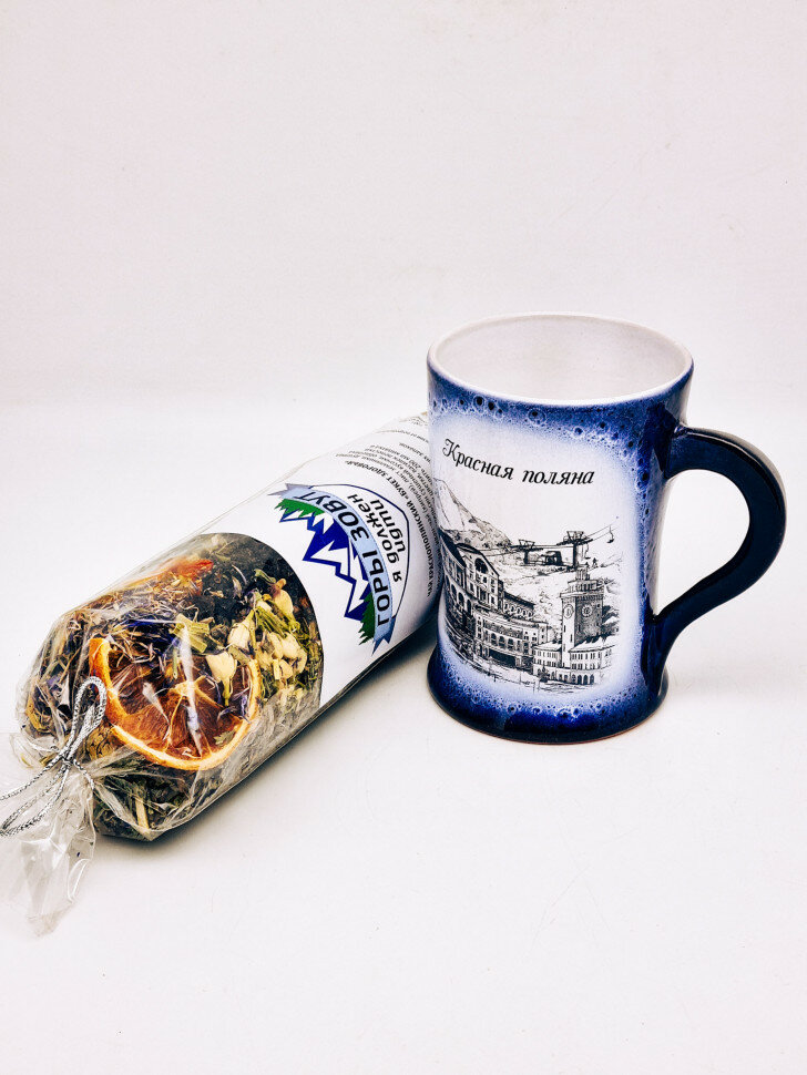 Краснополянский чай "Букет здоровья" 100гр кружке из керамики 1 Красная поляна