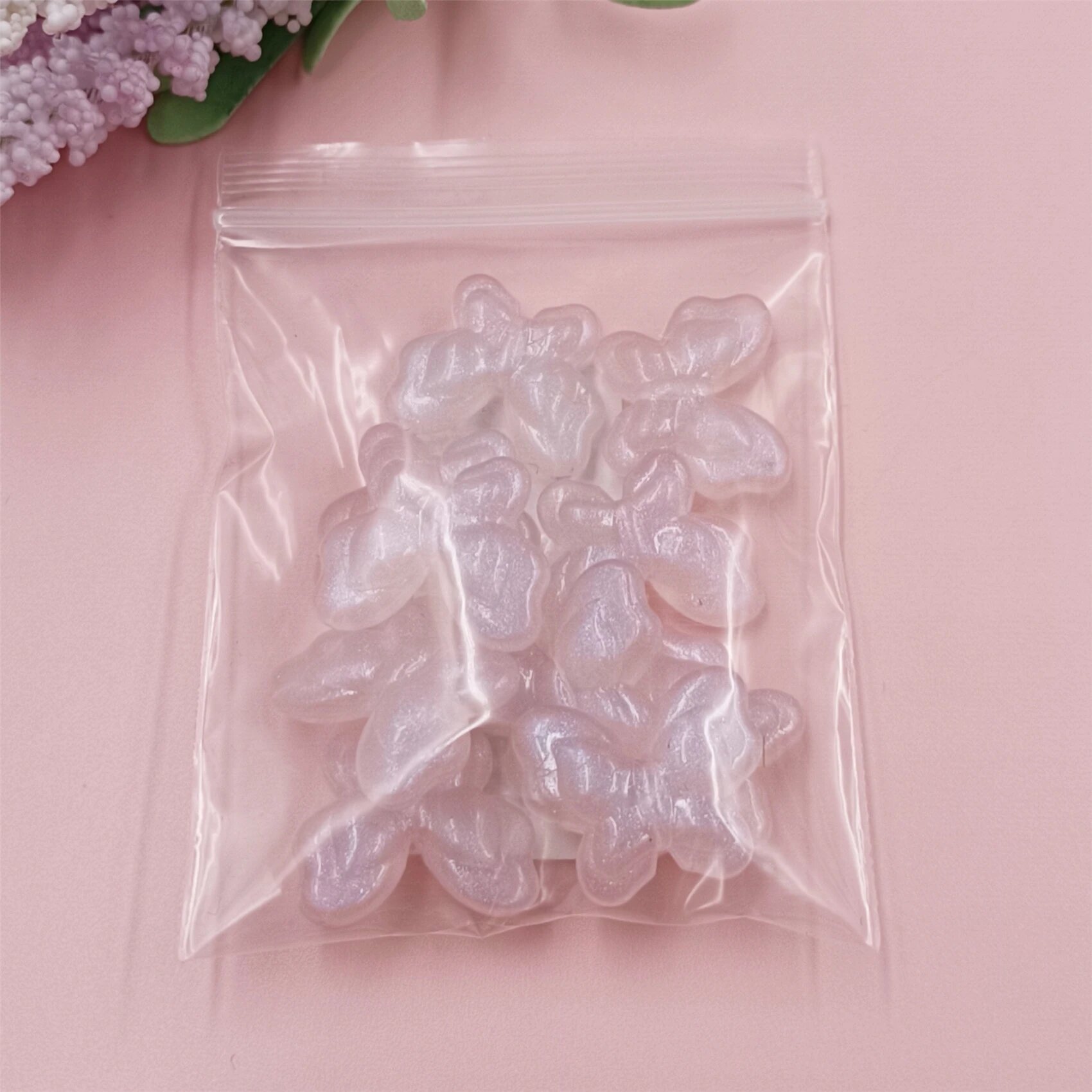 10 шт, Флуоресцентные акриловые бусины-бабочки, 21 мм