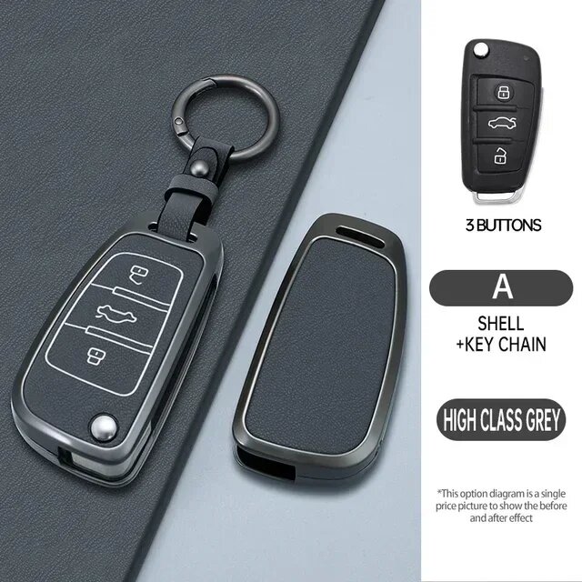 Для JAC A13 A13RS Refine M3 V7 T6 Чехол для автомобильного ключа-пикапа JAC fritson t8 Складной брелок для ключей Защитный чехол для ключей из сплава Ring buckle - gray