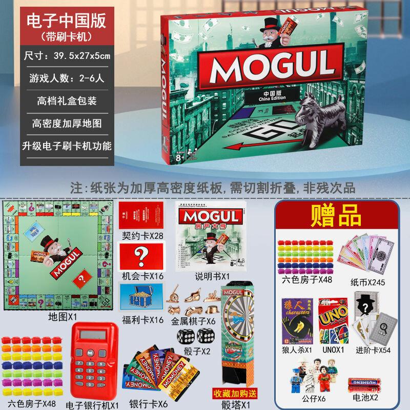 Официальная карточная игра Монополия, большая версия, китайская версия, экстра-большая настольная игра для детей и взрослых, магнат недвижимости