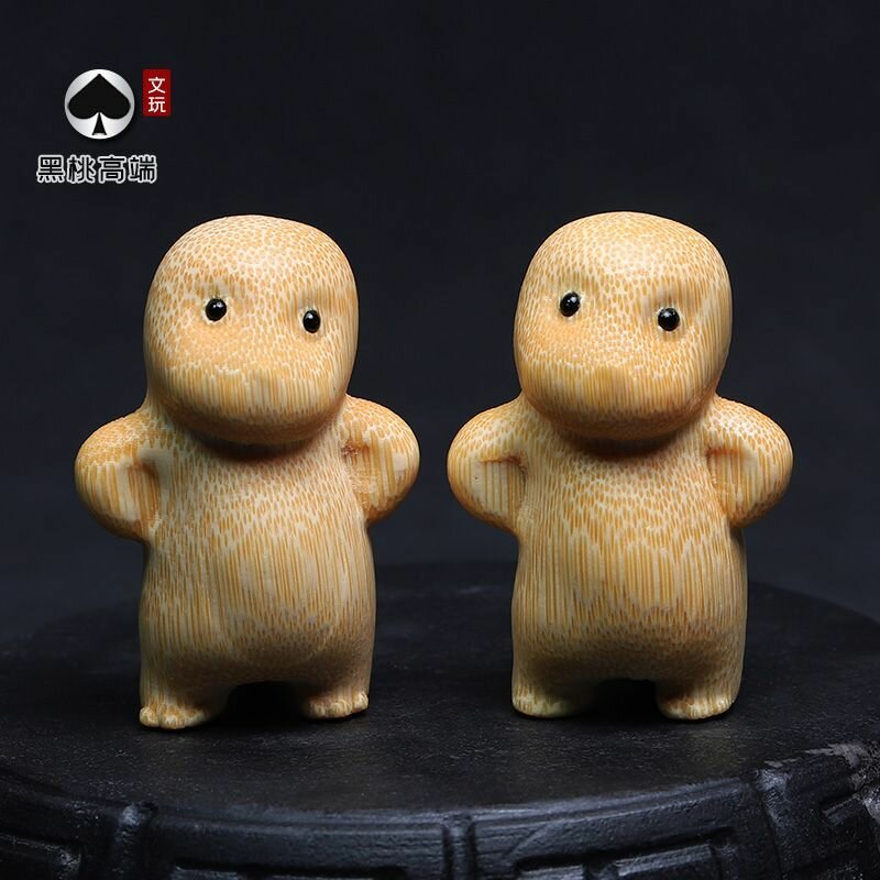 Цельная бамбуковая фигурка с изображением знака зодиака, бамбуковая резьба, художественное изделие из нефритового бамбука, милый декор для офиса и кабинета, подвеска для снятия стресса и расслабления.