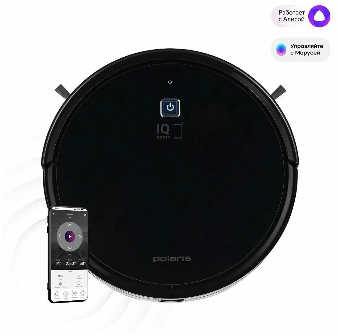 Робот-пылесос Polaris PVCR Wave 15 WiFi IQ Home Aqua, черный
