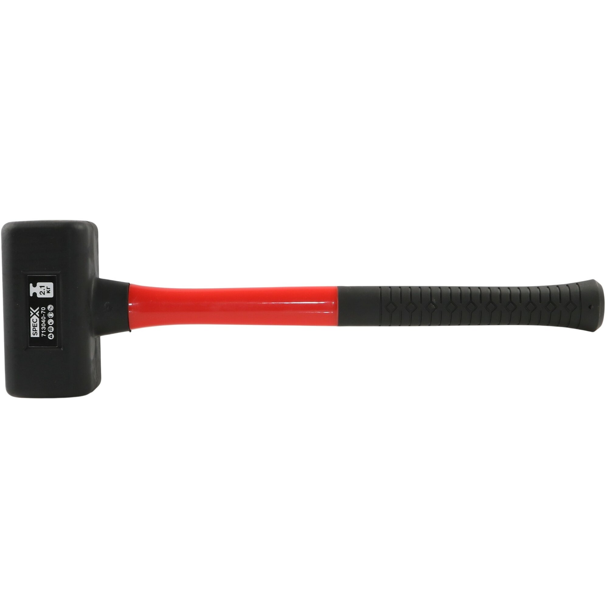 SpecX 713040-70 Кувалда резиновая, без отдачи, 2,1 кг, фибергласовая рукоятка 480 мм