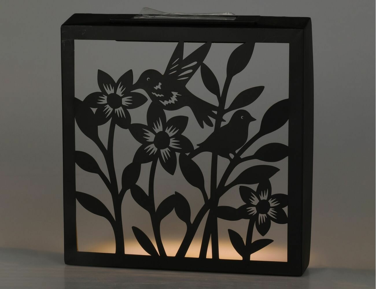 Настенное световое панно на солнечной батарее Solar фаял: колибри, металл, тёплый белый LED-огонь, 26 см, Koopman International AFO000110-1