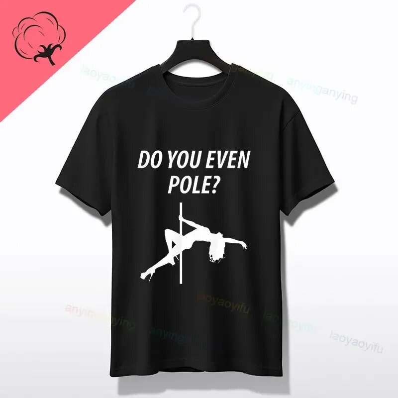 Футболка Laoyaoyifu "Сдержите местную танцовщицу на шесте", черная, хлопок Черный, XS, 22049HH