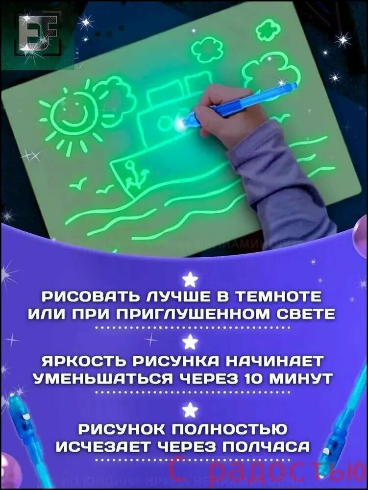 Детская световая доска для рисования формата А4, жидкокристаллическая электронная графическая доска, с режимом защиты глаз