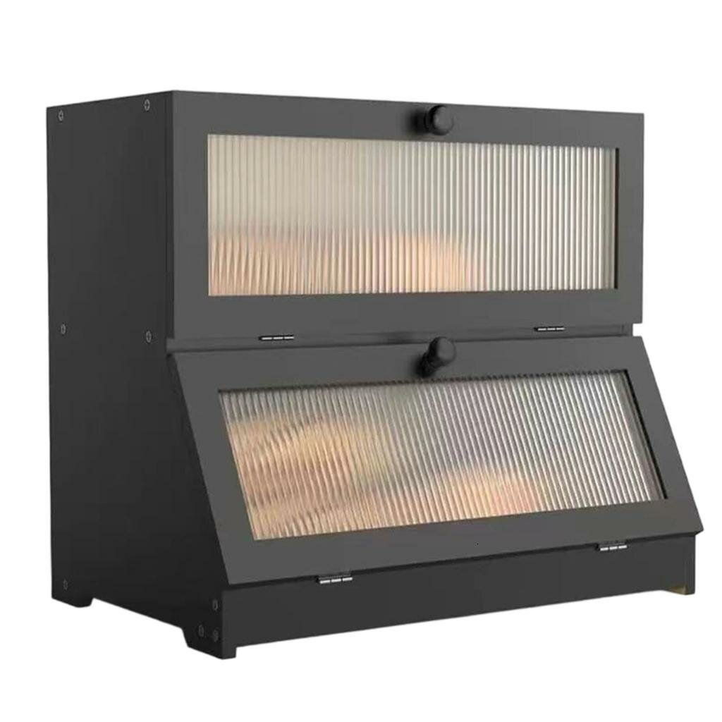 Двухъярусный хлебница с прозрачным окошком, Б черный